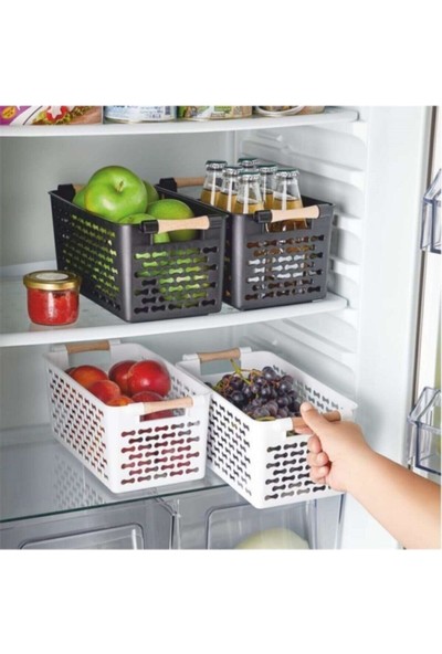Hünkar Concept 4 Adet Ahşap Saplı Düzenleyici Sepet