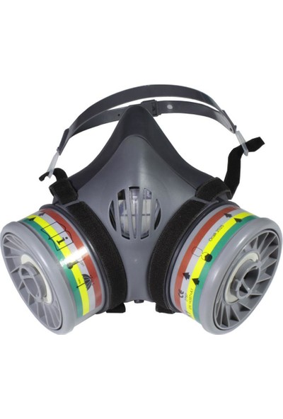 Max Safety Profesyonel Yarım Yüz Maskesi Çift Filtreli Solunum Maskesi Set1