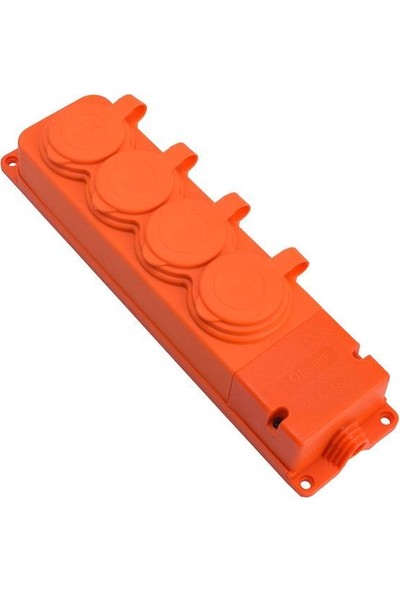 Bylion Monofaze Kauçuk 4'lü Priz Turuncu