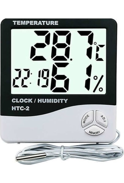 Pomelon Htc-2 Dijital Termometre Higrometre Sıcaklık Nem Ölçer - Bebek Odası Masa Saati