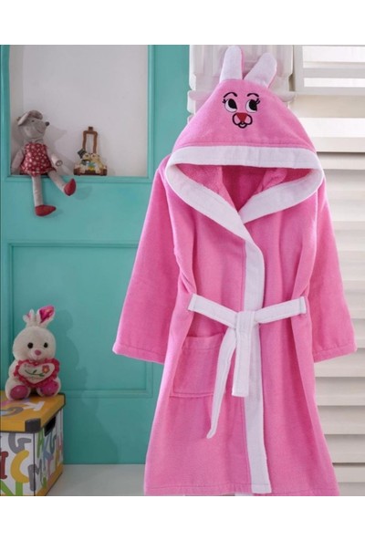 EN Home Kadife Nakışlı Çocuk Bornozu