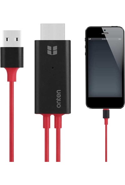 Onten 7575S Lightning Grişili HDMI Kablo Onten 7575S Lightning Grişili HDMI Kablo