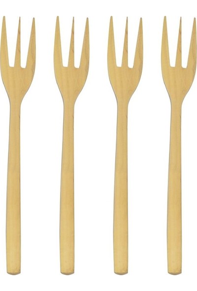 HomeCare 4 Adet El Yapımı Şimşir Ağacı Ahşap Çatal 714184