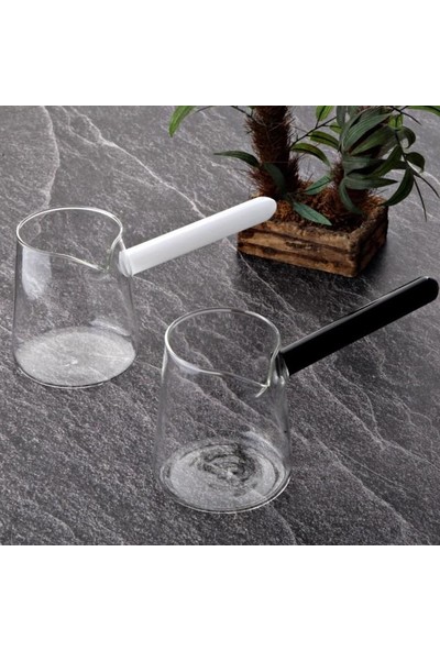 Tohana 400 ml Beyaz Saplı Cam Cezve THN75188