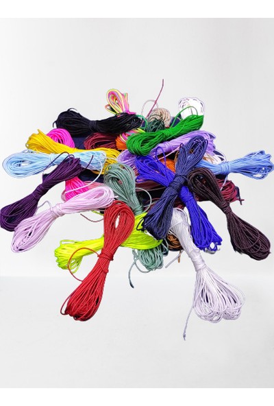 Platin Hediyelik 25 Renk Karışık Paraşüt Bileklik Ipi 125 Metre
