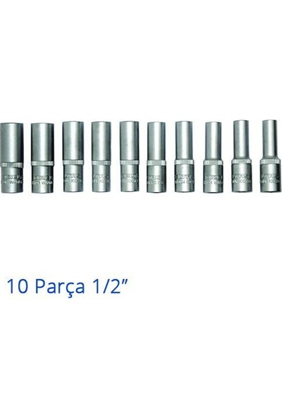 Izeltaş Altı Köşe Derin Lokma Takımı 10 Parça 1/2'' Izeltaş Altı Köşe Derin Lokma Takımı 10 Parça 1/2''