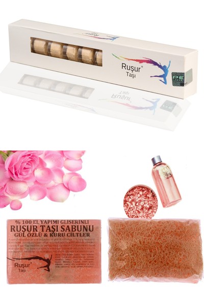 Ruşur Sefidab 1 Kutu Ruşur Taşı + Ruşur Taşı Sabunu Gül Özlü Lifli Ruşur Sefidab 1 Kutu Ruşur Taşı + Ruşur Taşı Sabunu Gül Özlü Lifli