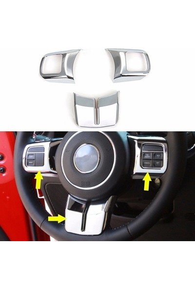 Jeep Wrangler Rubicon Jk Direksiyon Krom Trim Kaplama Seti Jeep Wrangler Rubicon Jk Direksiyon Krom Trim Kaplama Seti