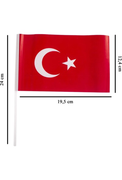 Bayrak Türk Bayrağı Kağıt Çubuklu 50'li