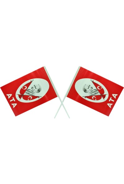 Bayrak Türk Bayrağı Ata Kağıt Çubuklu 50'li