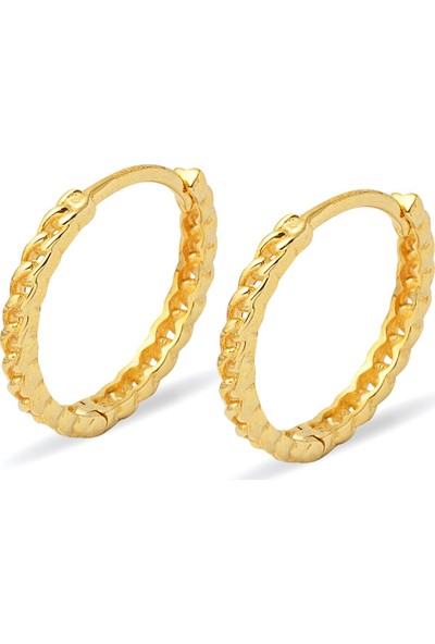 Bilezikci Zincir Halkalı Taşsız Altın Küpe