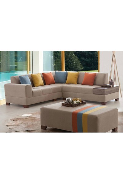 Eymense Azra Köşe Koltuk Takımı Kahve