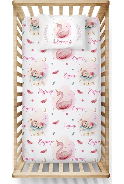 Tuğba Kuğu İsme Özel Lastikli Çarşaf Seti - For Baby Serisi - 60x120 Tuğba Kuğu İsme Özel Lastikli Çarşaf Seti - For Baby Serisi - 60x120