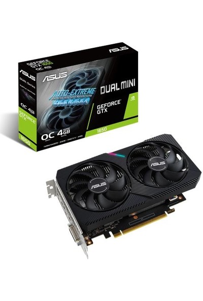 Asus Dual GeForce GTX1650 OC Mini 4GB GDDR6 128Bit 1650MHz OC 1xDVI 1xHDMI 1xDP RGB Ekran Kartı DUAL-GTX1650-O4GD6-MINI Asus Dual GeForce GTX1650 OC Mini 4GB GDDR6 128Bit 1650MHz OC 1xDVI 1xHDMI 1xDP RGB Ekran Kartı DUAL-GTX1650-O4GD6-MINI
