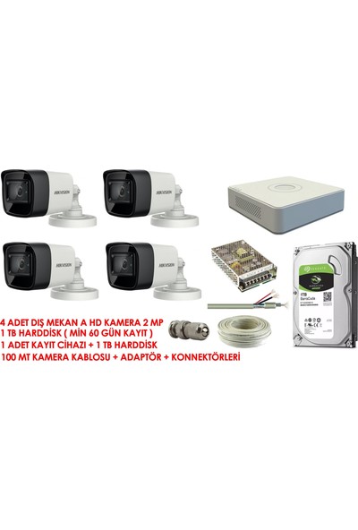 Hikvision Hıkvısıon 4lü Kamera Seti
