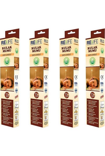 Relife Kulak Temizleme Mumu Çubuğu 4 Kutu (8 Çubuk) Relife Kulak Temizleme Mumu Çubuğu 4 Kutu (8 Çubuk)