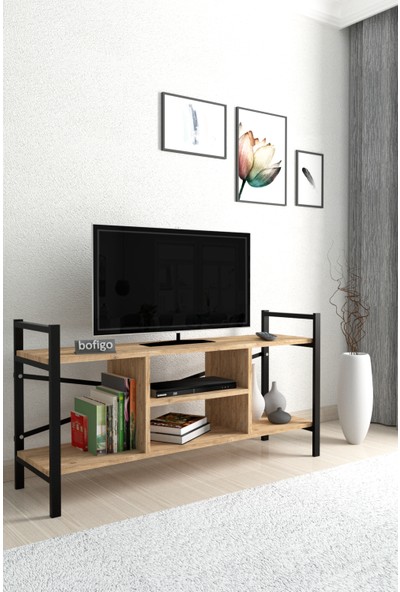Bofigo Tv Sehpası Raflı Tv Ünitesi Televizyon Sehpası Çam