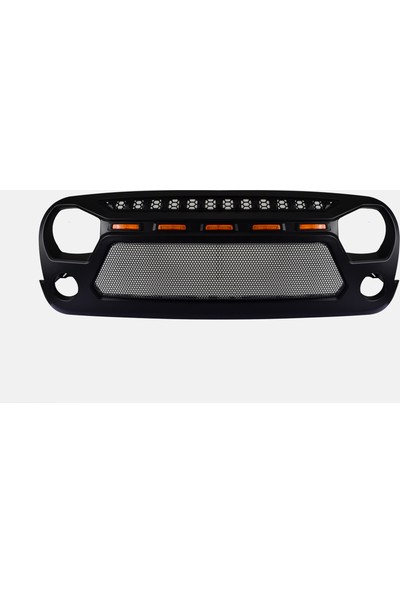 Jeep Wrangler Rubicon Jk Metal Izgaralı Ledli Ön Panjur 2007-2017 Jeep Wrangler Rubicon Jk Metal Izgaralı Ledli Ön Panjur 2007-2017