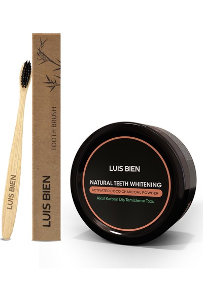 Luis Bien Aktif Karbon Diş Temizleme Tozu 50 gr + Bambu Diş Fırçası Set Luis Bien Aktif Karbon Diş Temizleme Tozu 50 gr + Bambu Diş Fırçası Set
