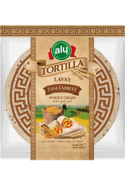 Aly Tam Tahıllı Tortilla Lavaş 25 cm x 6'lı 420 gr Aly Tam Tahıllı Tortilla Lavaş 25 cm x 6'lı 420 gr