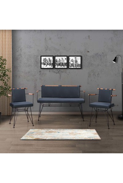 Theia Tasarım Penyez Çay Seti Oturma Grubu 2+1+1 Siyah Theia Tasarım Penyez Çay Seti Oturma Grubu 2+1+1 Siyah