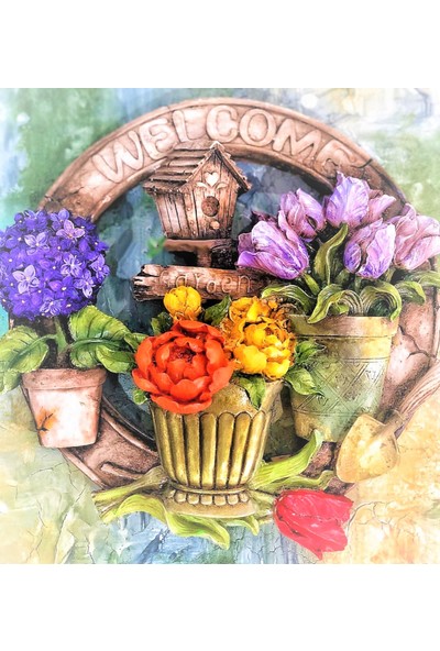 Mor Lalem Kapı Süsü Saksı Çiçek Lale Şakayık Gül Silikon Kalıp