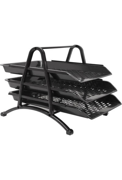 Ark 1800 Plastik Hareketli Evrak Rafı 3 Bölmeli Siyah Ark 1800 Plastik Hareketli Evrak Rafı 3 Bölmeli Siyah