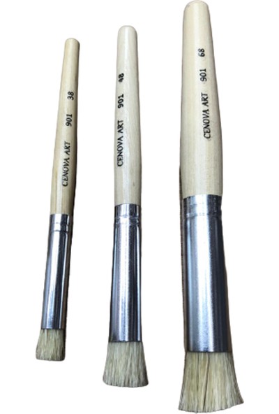 Genova Stencil Sert Kıl Fırça Seti 3'lü