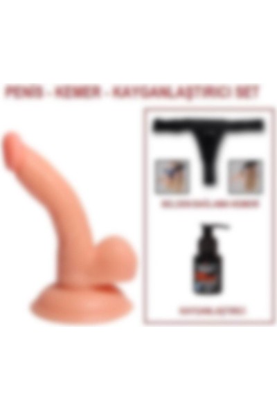 Lilitu Shop 13 cm Belden Bağlamalı Realistik Dildo Penis Set