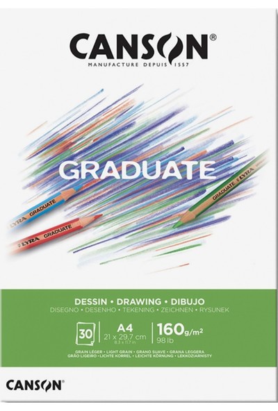 Canson Gradute Drawing White A4 160GR 30 Yaprak Canson Gradute Drawing White A4 160GR 30 Yaprak