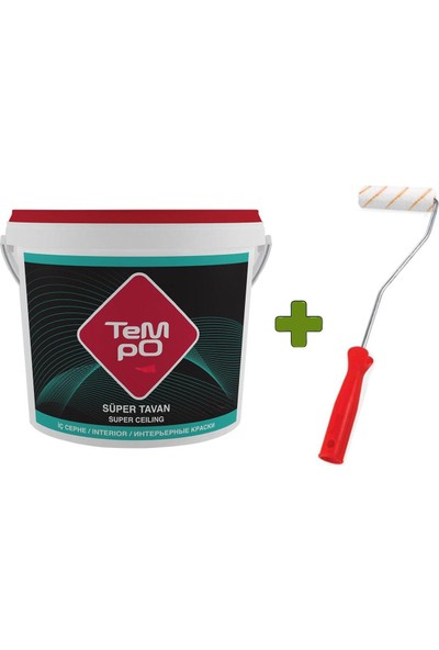 Badem10 Tempo Süper Tavan Boyası Yüksek Örtücülük Mat Görünüm Rulo Hediyeli 1 kg Badem10 Tempo Süper Tavan Boyası Yüksek Örtücülük Mat Görünüm Rulo Hediyeli 1 kg