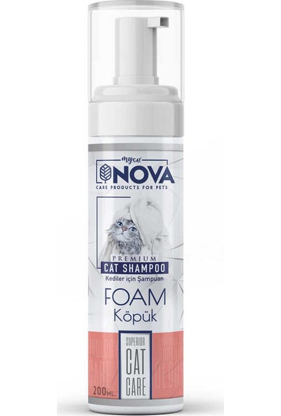 Nova Kediler Için Köpük Şampuan 200 ml