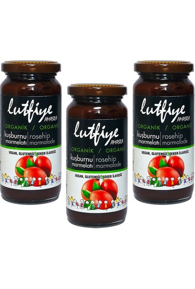 Lutfiye Organik Kuşburnu Marmelatı 280 gr / 3'lü Paket Lutfiye Organik Kuşburnu Marmelatı 280 gr / 3'lü Paket