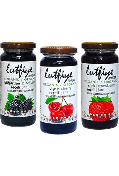 Lutfiye Organik Reçeli 280 gr / 3'lü Karma Paket Lutfiye Organik Reçeli 280 gr / 3'lü Karma Paket