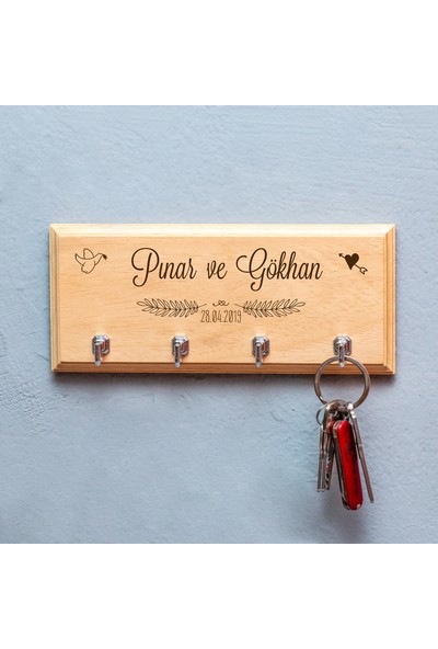 Hediye Sepeti Yeni Evli Çifte Ev Hediyesi Duvar Anahtarlığı