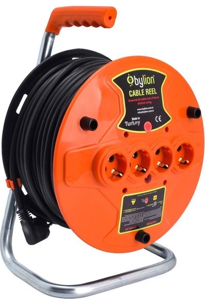 Bylion 30 m Seyyar Makaralı Uzatma Kablosu Bylion 30 m Seyyar Makaralı Uzatma Kablosu