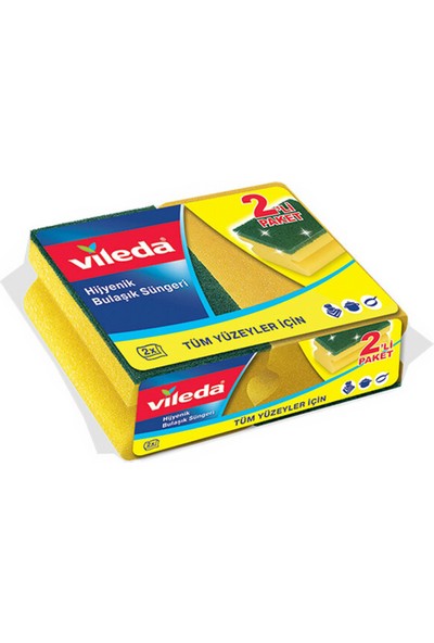 Vileda Yeşil Oluklu Bulaşık Süngeri 2'li Paket