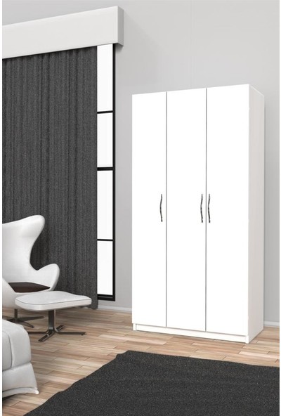 Sivasgözde Ekonomik Dar 3 Kapılı Gardrop 91x48x181cm