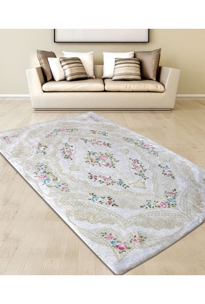 Nur Home Tekstil Süngerli Kadife Lastikli Halı Örtüsü Nrh-43 Krem Pano Model Nur Home Tekstil Süngerli Kadife Lastikli Halı Örtüsü Nrh-43 Krem Pano Model