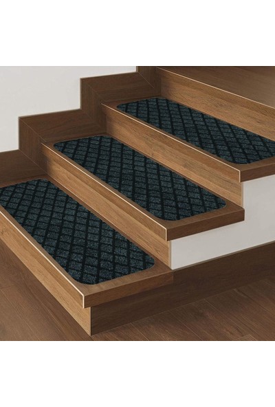 Stepmat Desenli Kaymaz Tabanlı Merdiven Basamak Paspası / Halısı