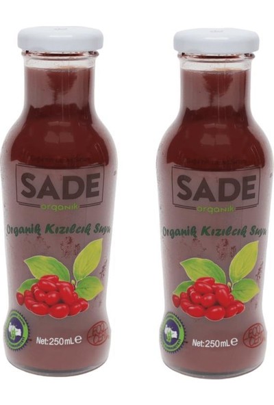 Sade Organik Kızılcık Suyu 2X250 ml Sade Organik Kızılcık Suyu 2X250 ml
