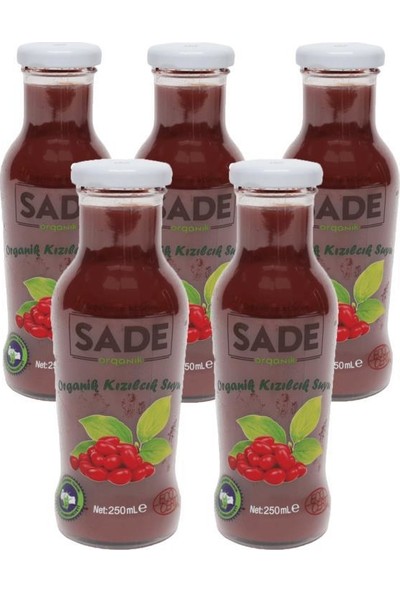 Sade Organik Kızılcık Suyu 5X250 ml Sade Organik Kızılcık Suyu 5X250 ml