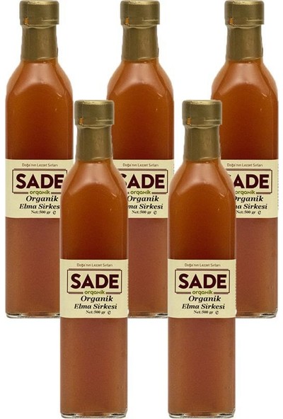 Sade Organik Elma Sirkesi 5X500 ml