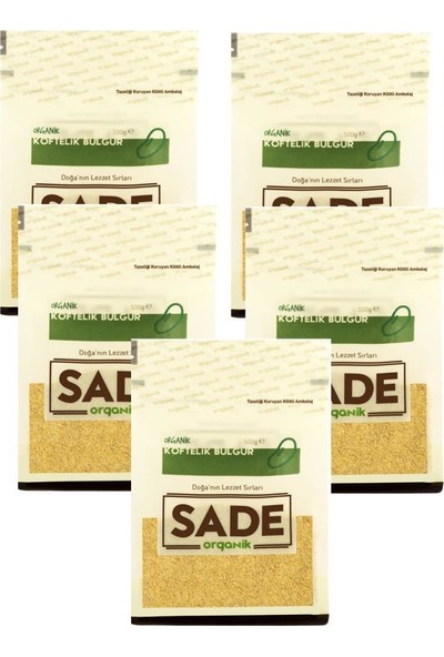 Sade Organik Köftelik Bulgur 5X500 gr Sade Organik Köftelik Bulgur 5X500 gr