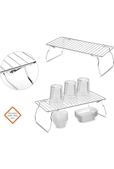 Buffer Dolap Içi Yer Kazandıran Bardak Tabak Düzenleyici Mutfak Rafı Buffer Dolap Içi Yer Kazandıran Bardak Tabak Düzenleyici Mutfak Rafı