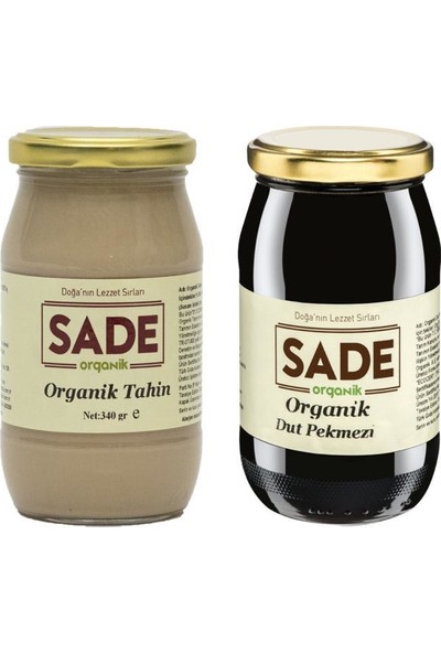 Sade Organik Tahin 340gr + Sade Organik Dut Pekmezi 460gr