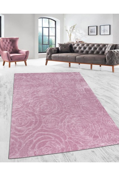 Nur Home Tekstil Welsoft Lastikli Halı Örtüsü Pudra Gül Desen Jakarlı Nur Home Tekstil Welsoft Lastikli Halı Örtüsü Pudra Gül Desen Jakarlı