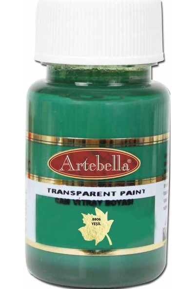 Artebella 880650 Transparan Cam Vitray Boyası 50 cc Yeşil