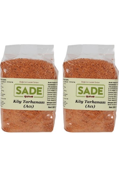 Sade Organik Acı Köy Tarhanası 2X500 gr
