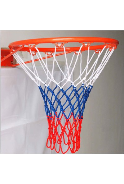 Özbek Basketbol Filesi 4mm Polys. Beyaz - Mavi - Kırmızı - 2 Adet (Basketbol Pota Ağı)